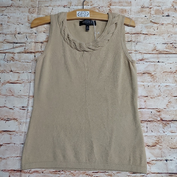 Kasper | Tops | Vintage Kasper Braided Neck Sleeveless Tank Top | Poshmark